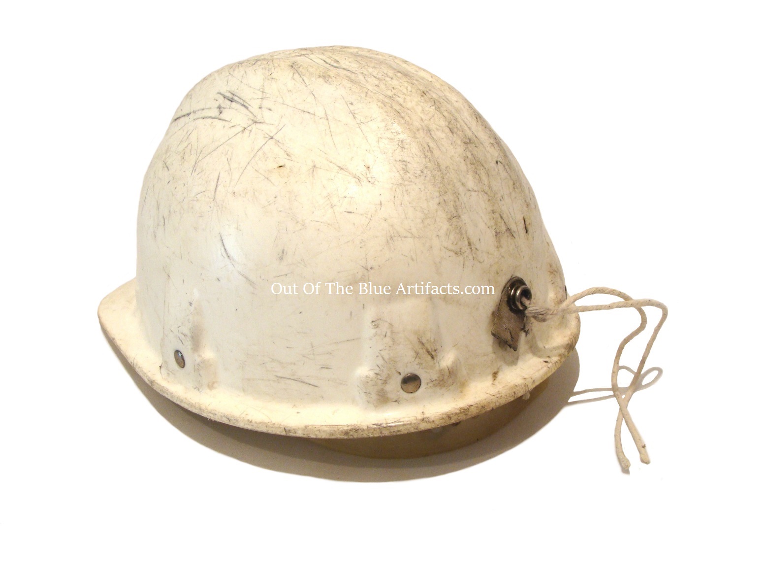 A White Plastic UK Miners Helmet N.C.B. – Out Of The Blue Artifacts