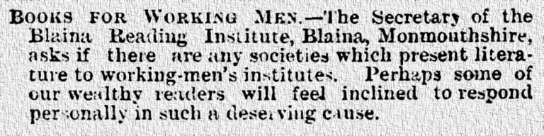 The Reading Institute – Blaina – Out Of The Blue Artifacts