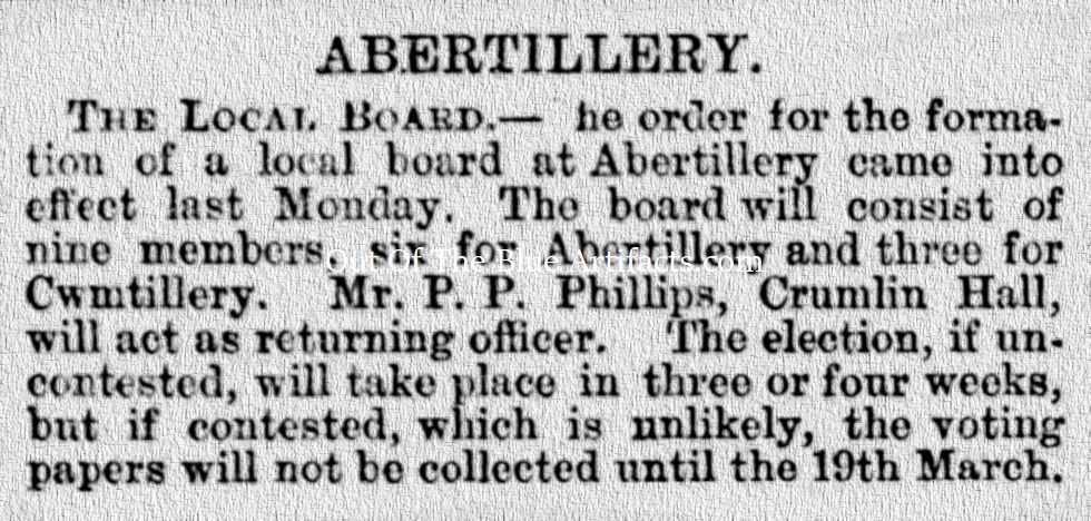 The Early Council Authorities of Abertillery – Out Of The Blue Artifacts