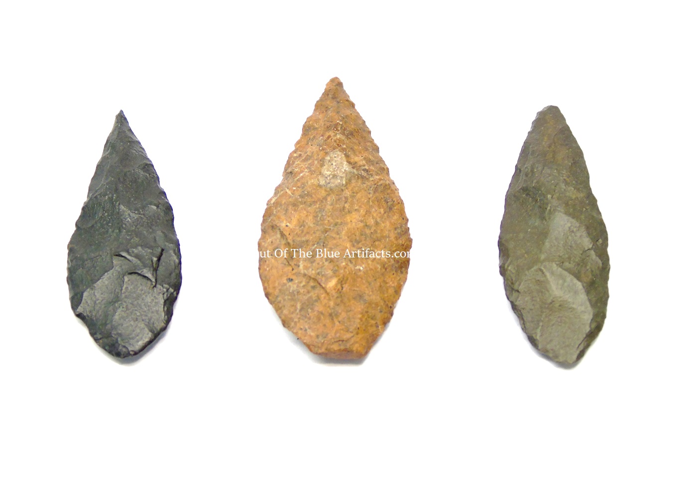 Three Neolithic Stone Arrowhead Points – Out Of The Blue Artifacts