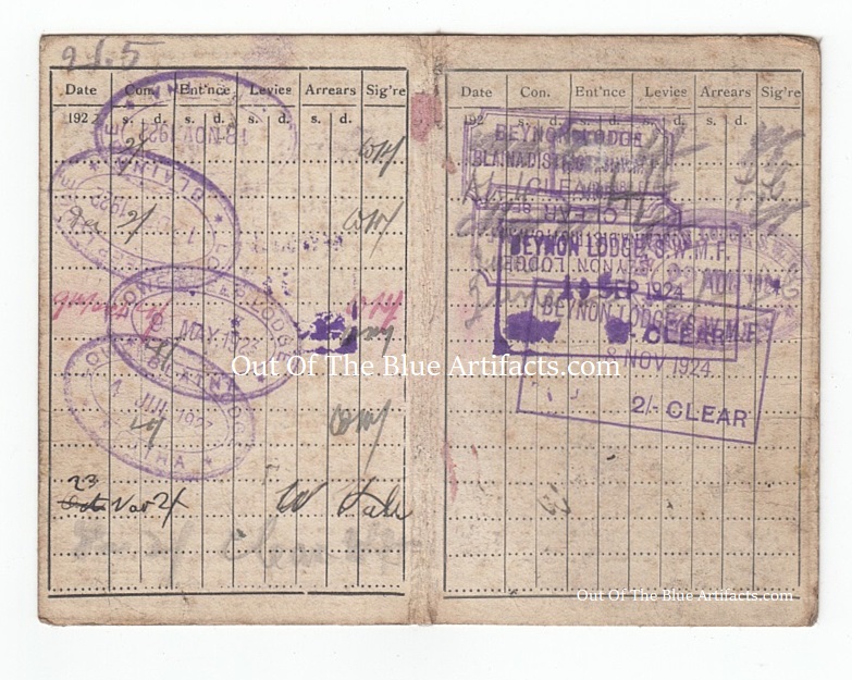 Miners Federation Union Contribution Card – Blaina – Out Of The Blue ...