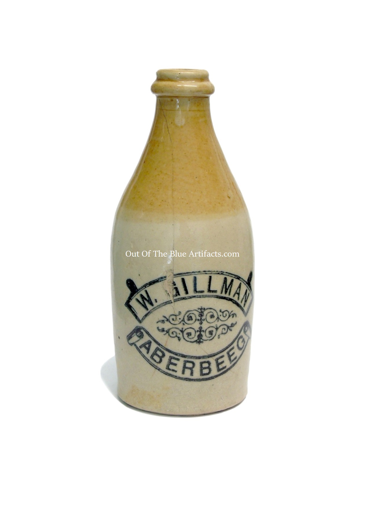 Mr William Gillman, Aberbeeg – Stoneware Bottle – Out Of The Blue Artifacts