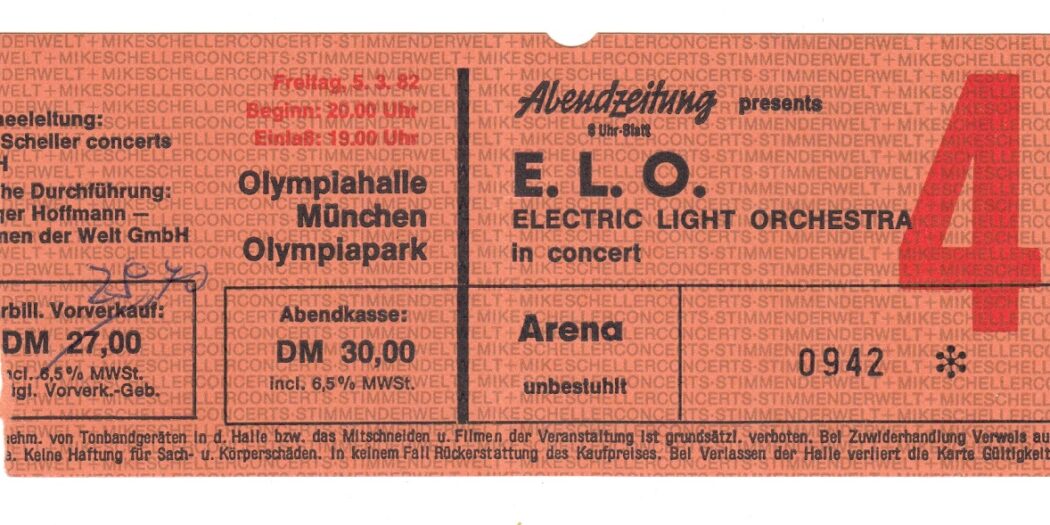 The Electric Light Orchestra – Time Tour 1981-1982 (Last Concert Ticket ...