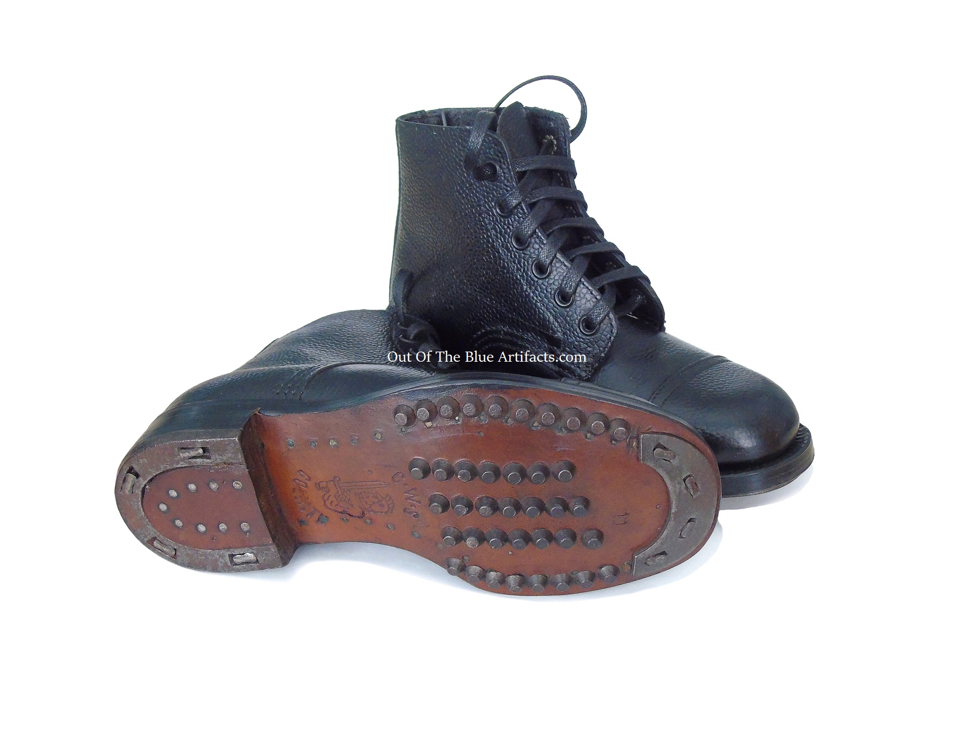 A Pair of Children’s Vintage Leather Hobnail Boots (C.W.S.) Co ...