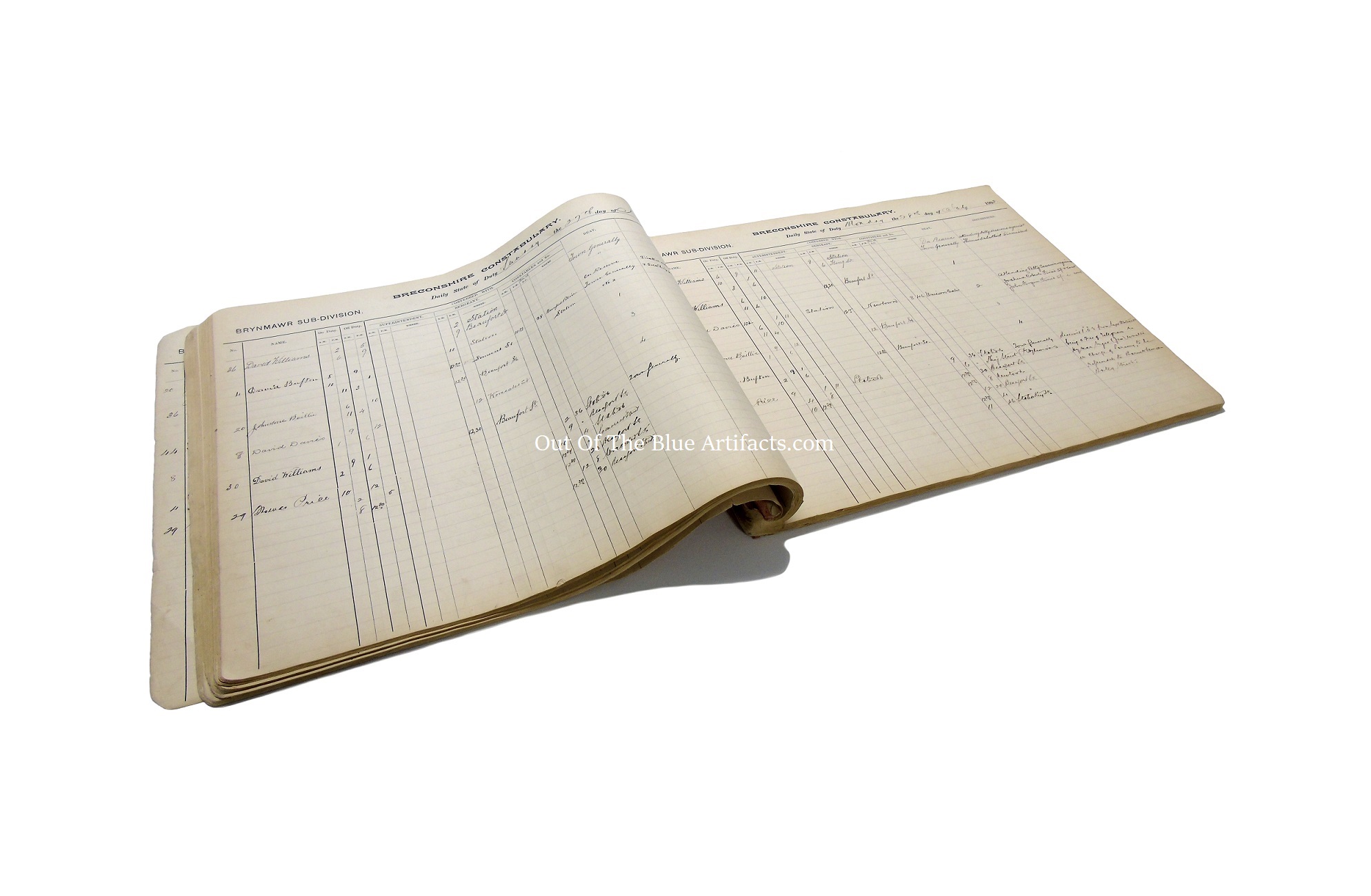 Monmouthshire Constabulary – Brynmawr Sub Division Report Book – Out Of ...